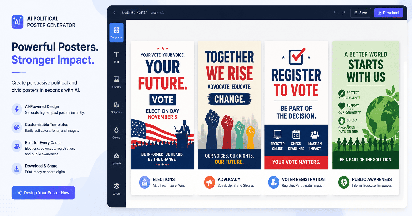AI Political Poster Generator - Free Campaign Poster Maker | Mew Design