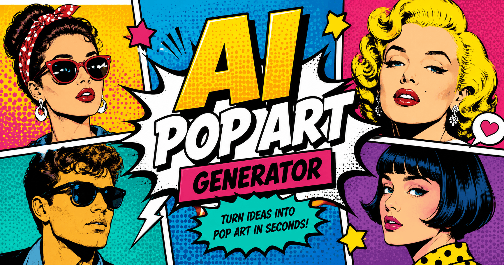 AI Pop Art Generator for Bold Retro Images | Mew Design