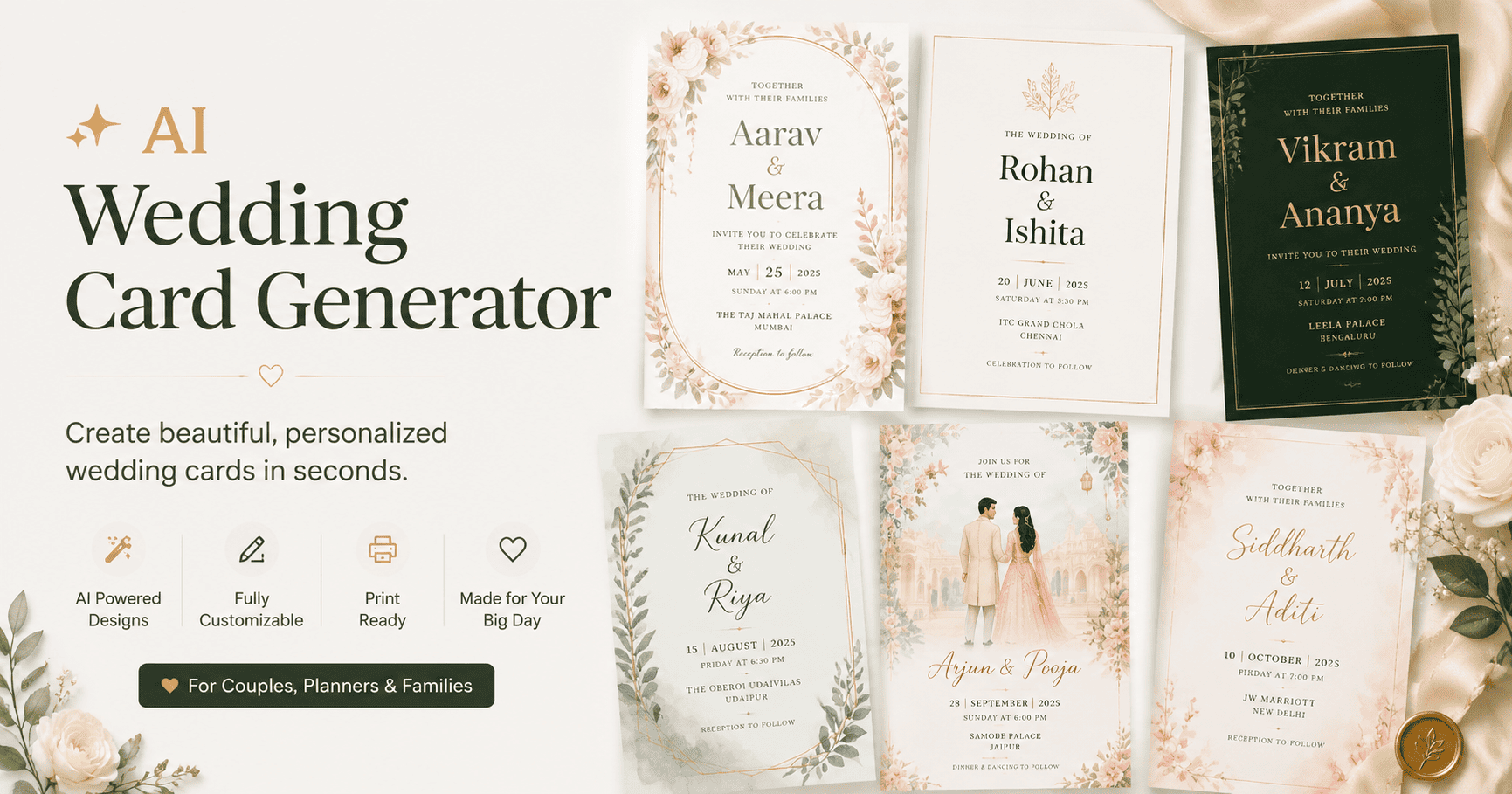 AI Wedding Card Generator | Free Online AI wedding card maker | Mew Design