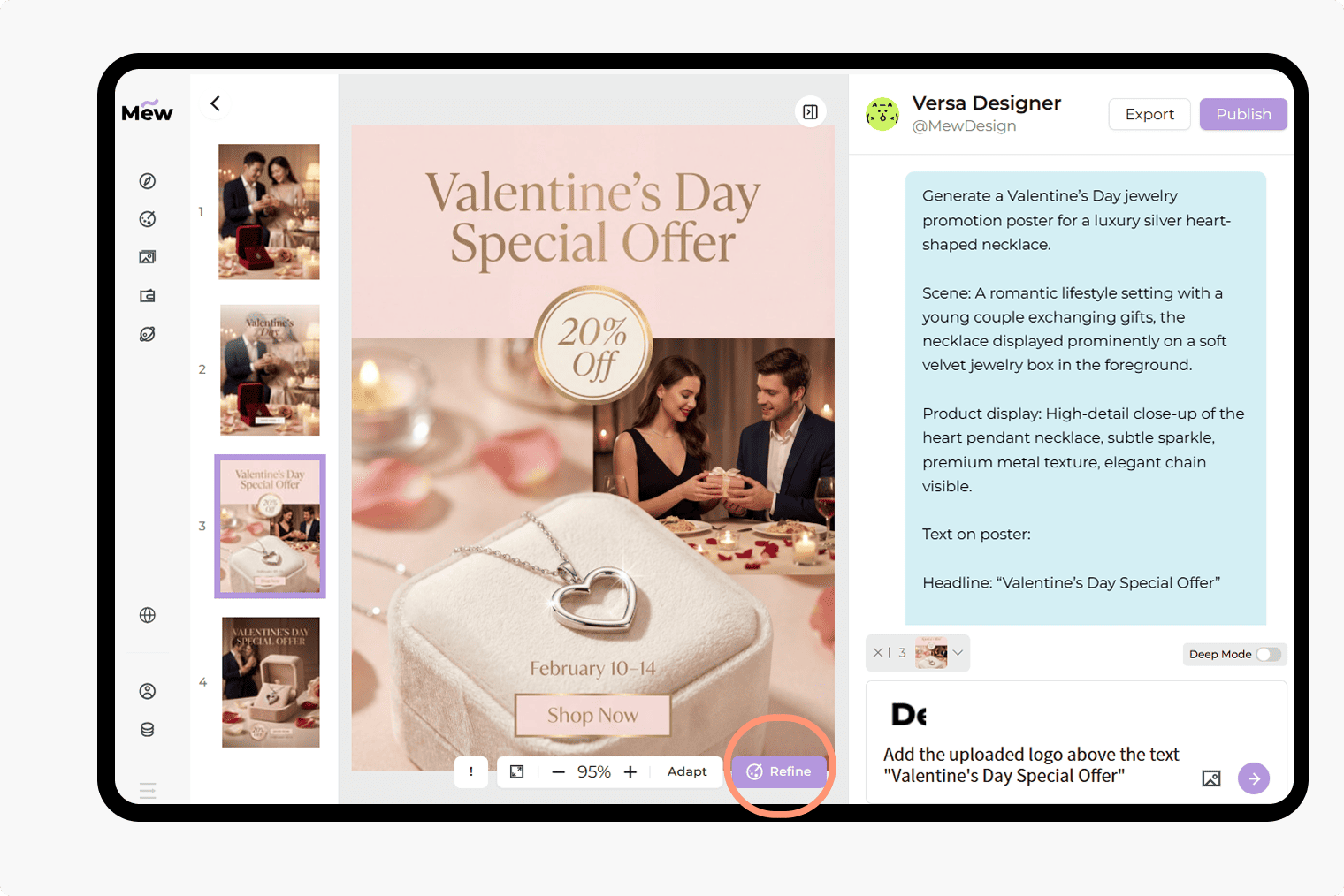 Free Online AI Valentine’s Day Poster Maker | Mew.Design